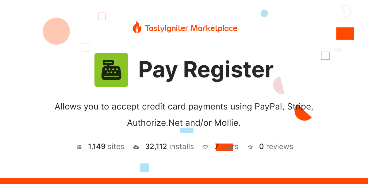 Pay Register - Extensions - TastyIgniter Marketplace