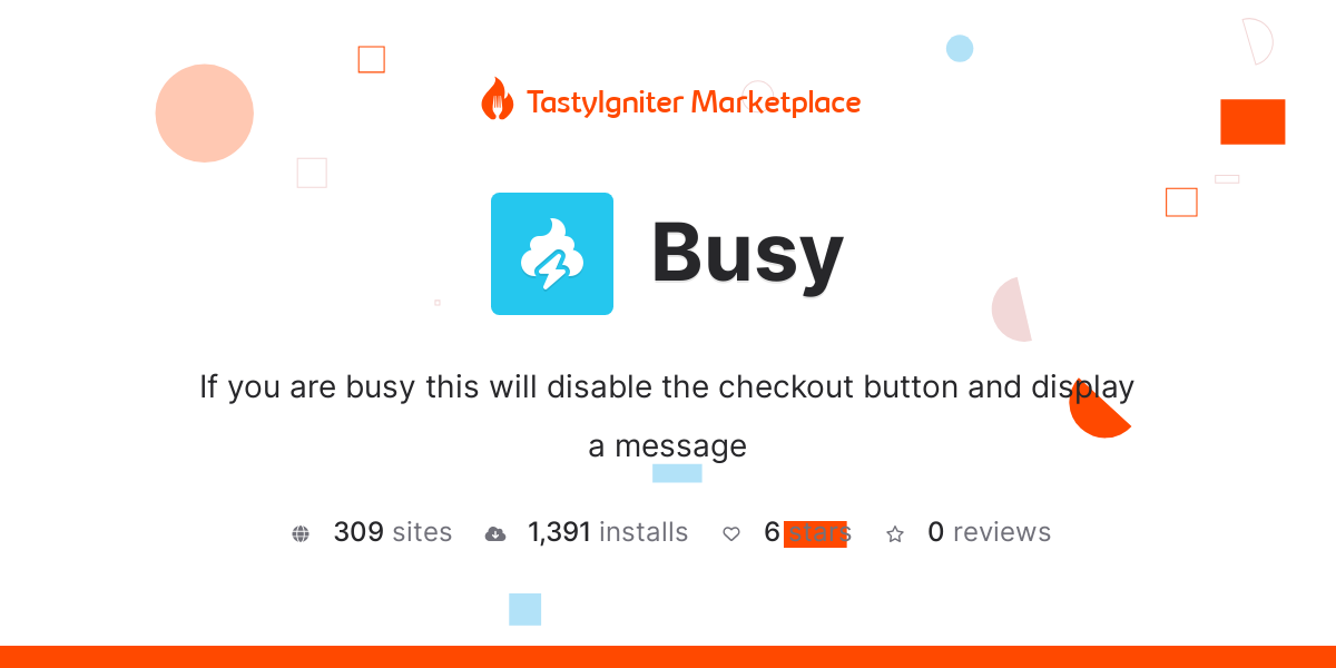 Busy - Extensions - TastyIgniter Marketplace
